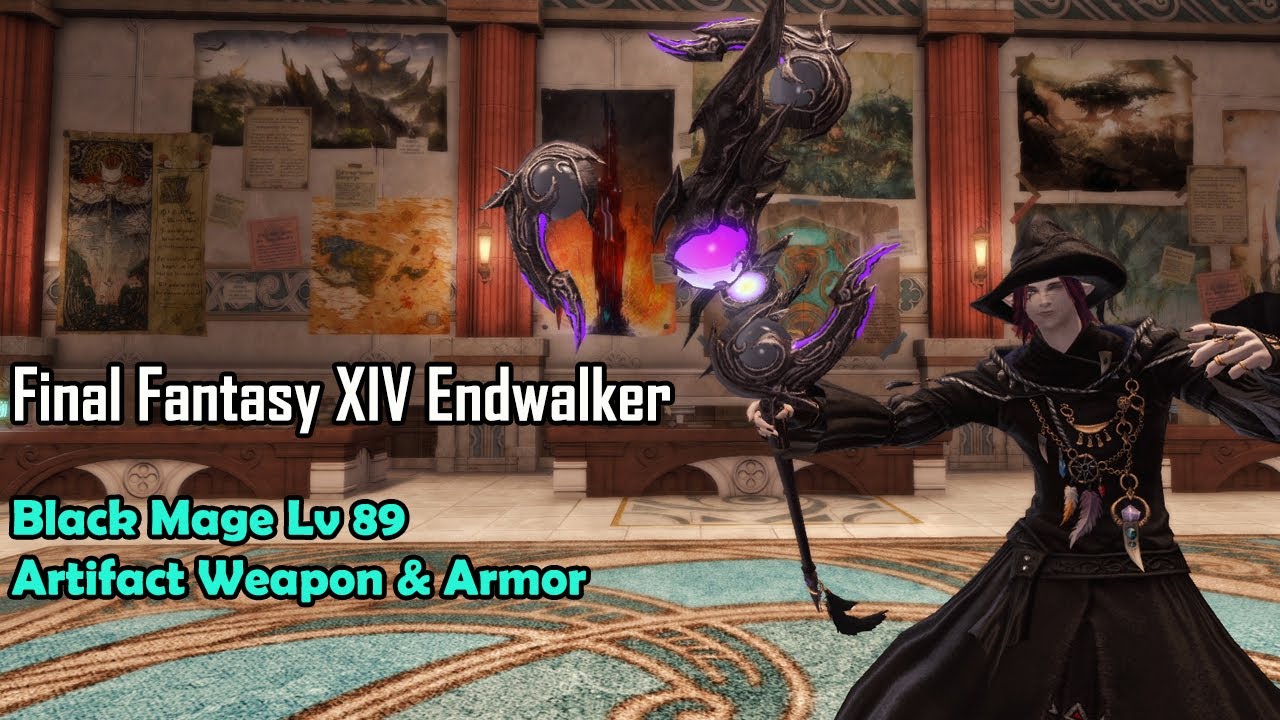 FFXIV Endwalker Black Mage Lv 89 Artifact Armor & Weapon - YouTube
