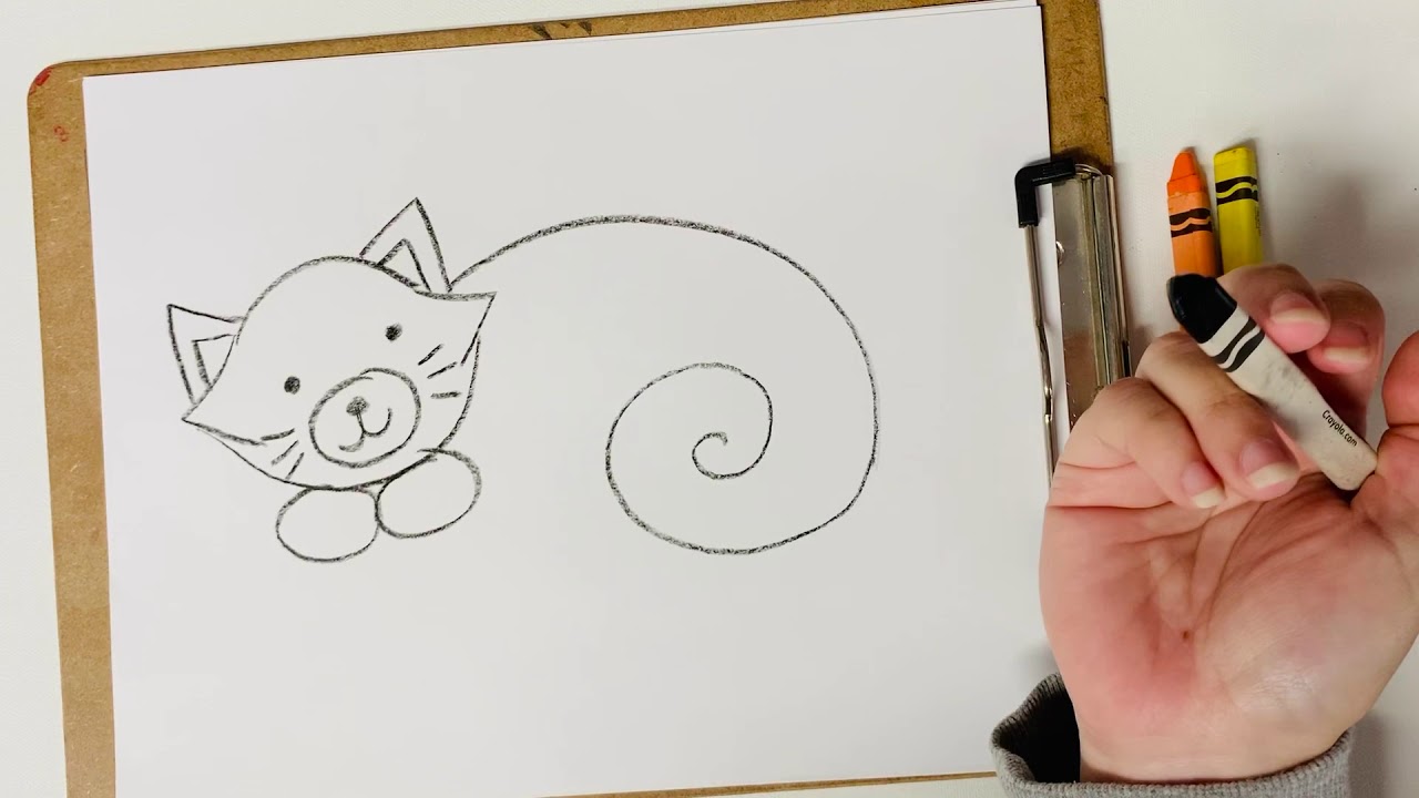 Cat Direct Draw for Children - YouTube