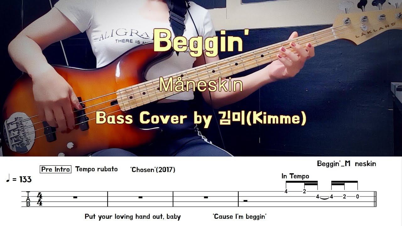 Beggin'_Måneskin Bass Cover - YouTube