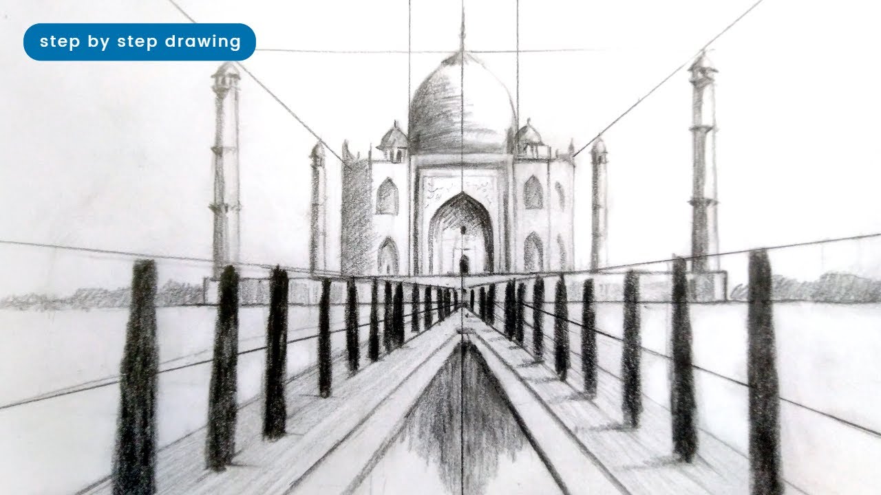 How to Draw the Taj Mahal: Time-lapse Tutorial - YouTube