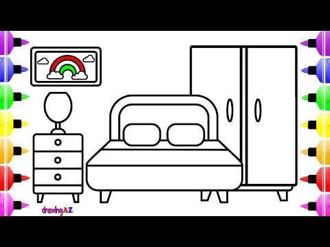 How to Draw Bedroom |  Coloring Book