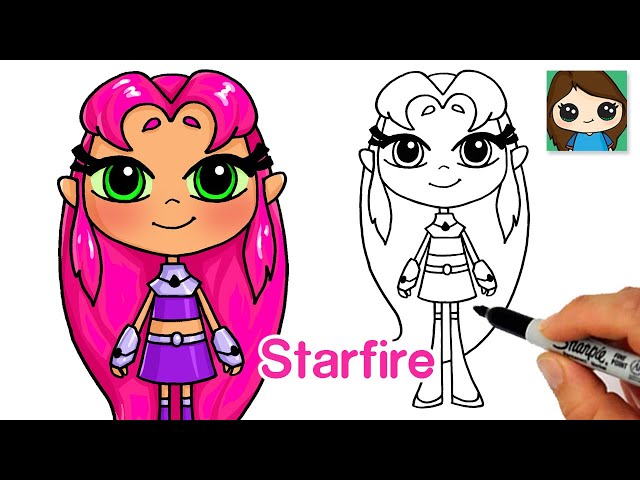 How To Draw Starfire From Teen Titans Go Printable Step By