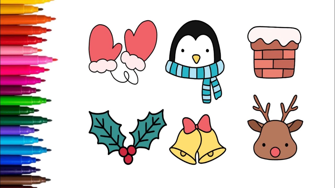 how to draw Christmas things easy | how to draw Christmas things art ...