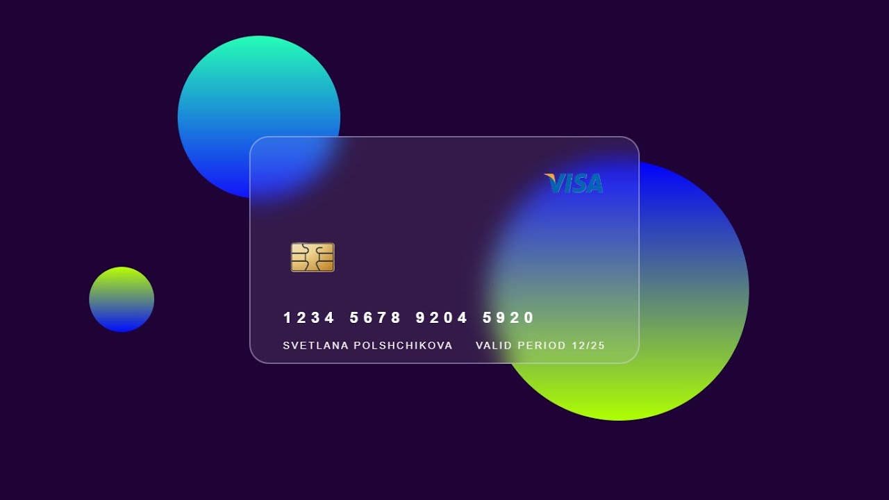 Visa card design with html and css | how to create glass effect with ...