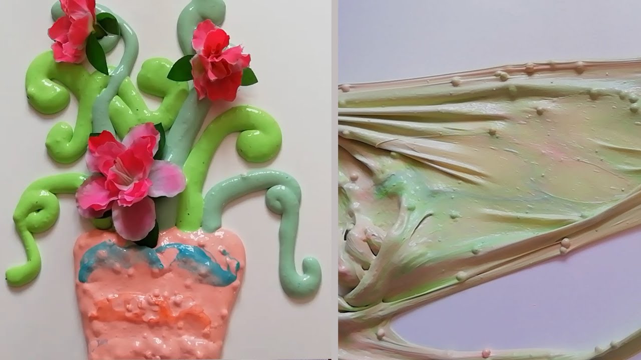 Flower Slime Satisfying and Relaxing ASMR Slime Video #14 - Potted ...