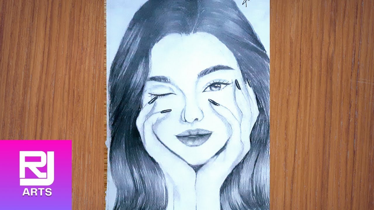 How to draw cute girl face | cute and beautiful girl | sketch for ...