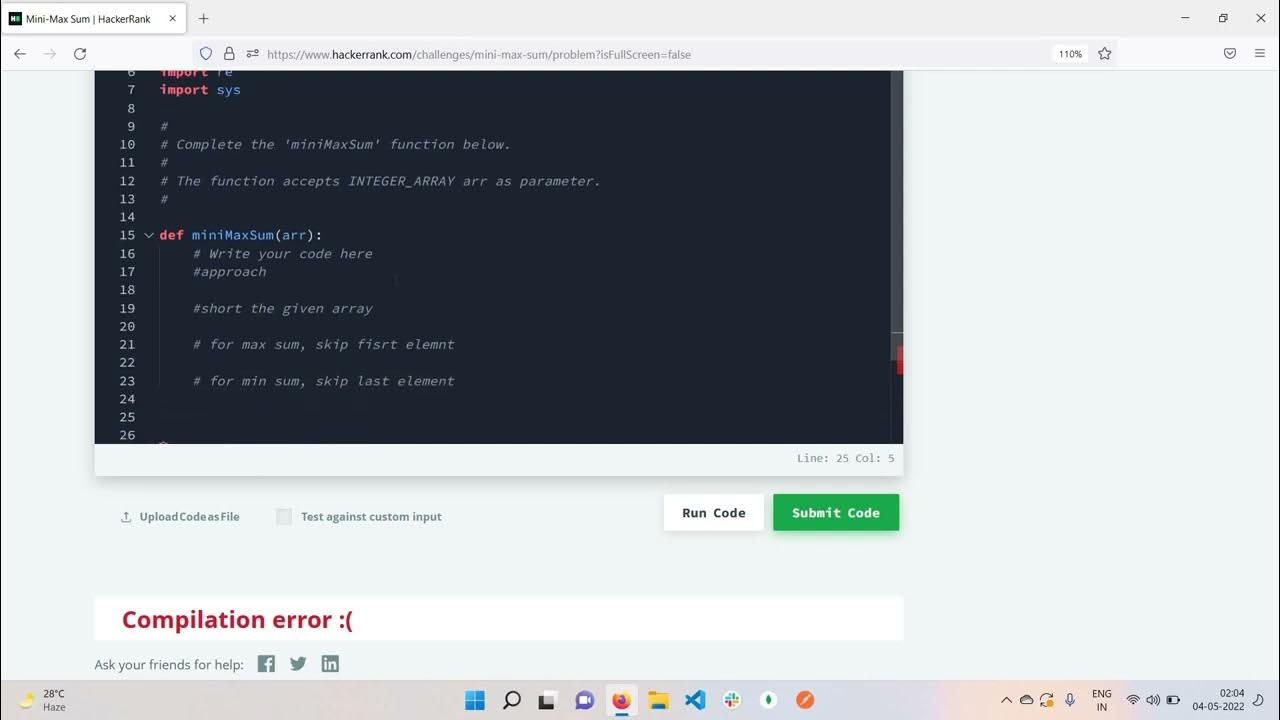Mini Max Sum | HackerRank | Python - YouTube