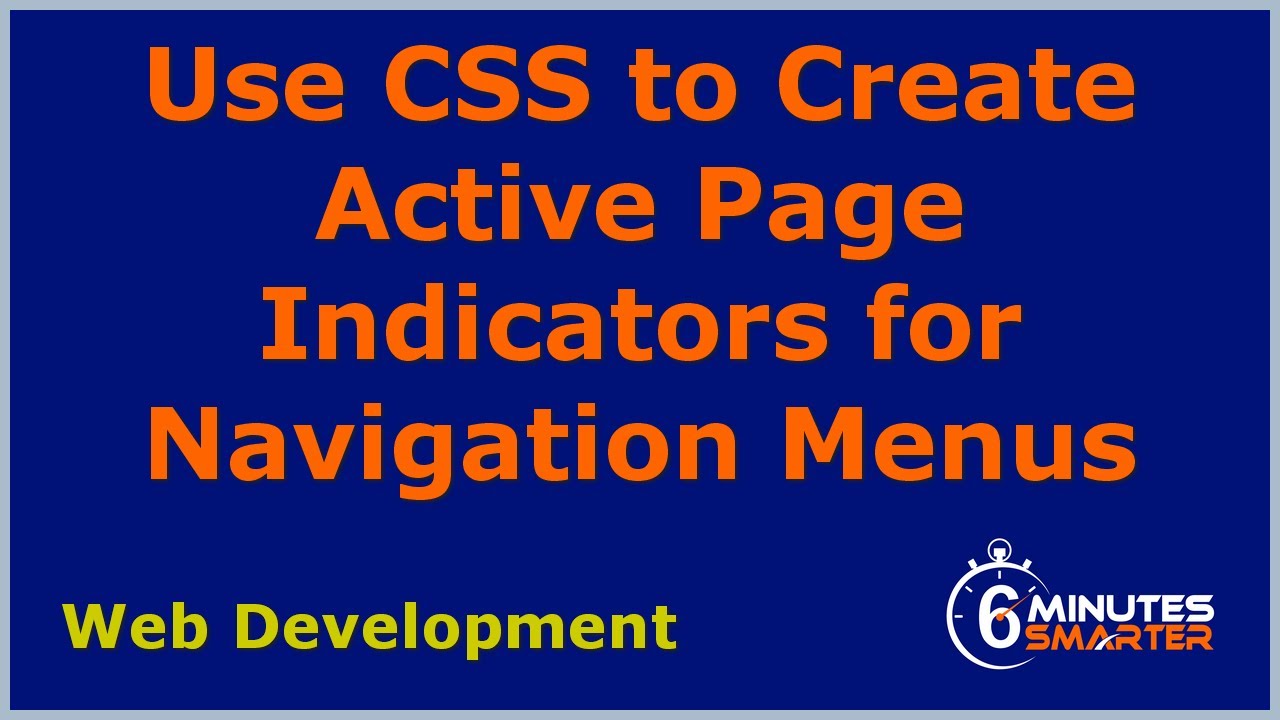Use Active Page Indicators in Your Navigation Menus - YouTube
