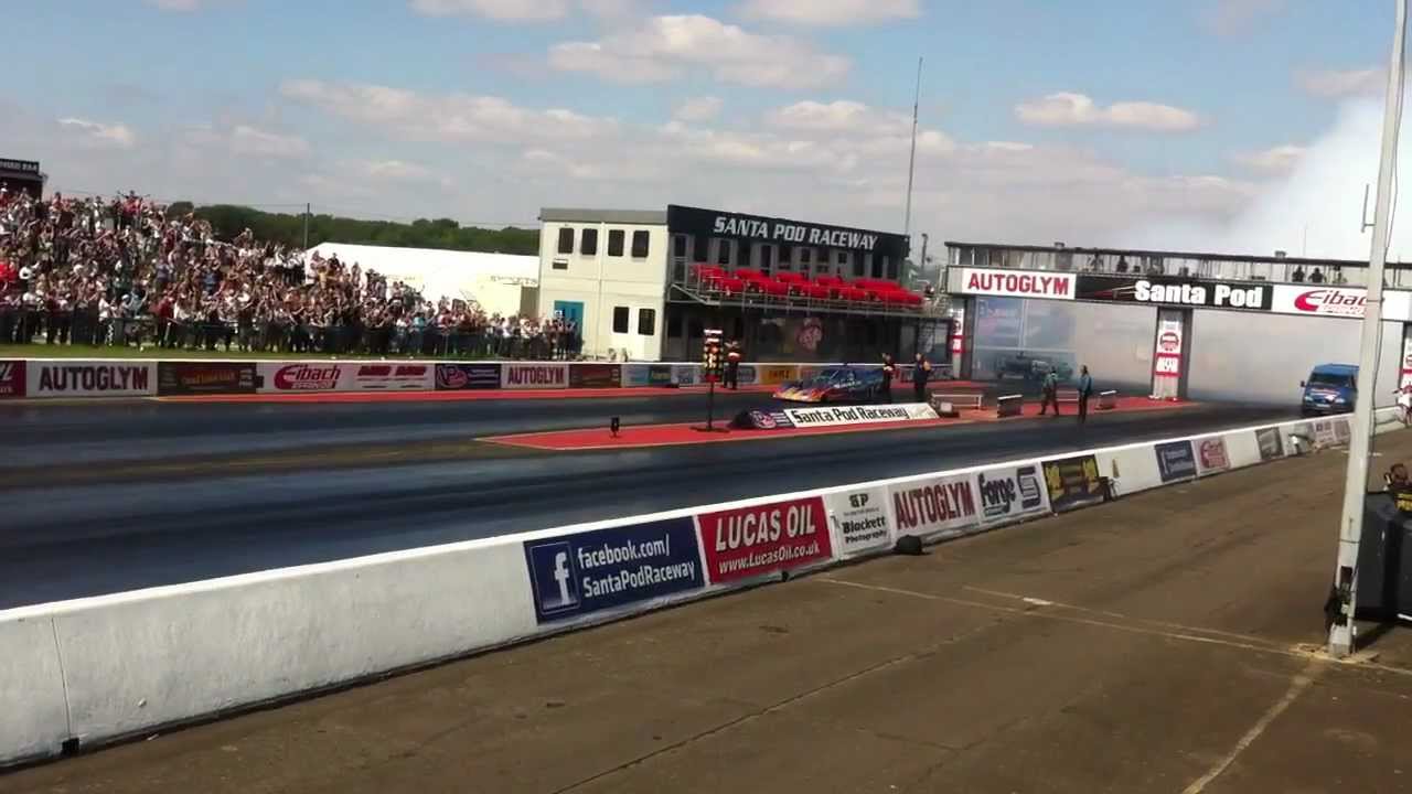 Santa pod jet car drag race very fast - YouTube