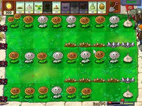 Plants vs. Zombies level 1-4 (12th Adventure) - YouTube