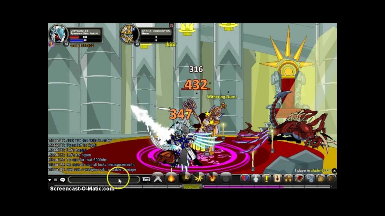 AQW TUTORIAL HOW TO HIT HIGH DAMAGE (5000+ DAMAGE) USING PYROMANCER CLASS - YouTube