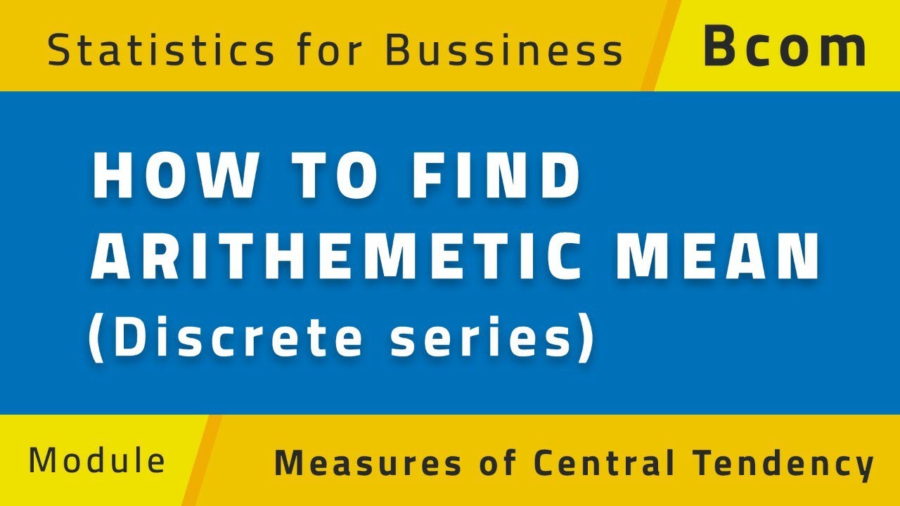 Arithmetic mean in discrete series - YouTube
