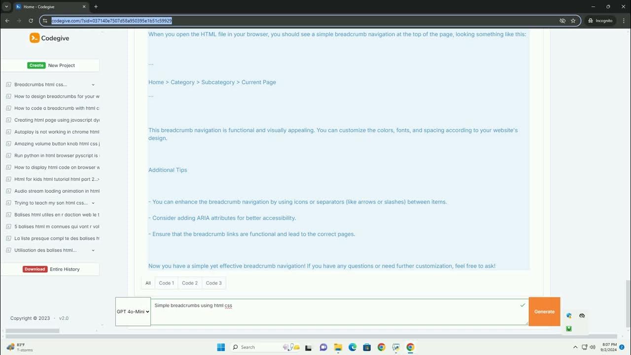 Simple breadcrumbs using html css - YouTube