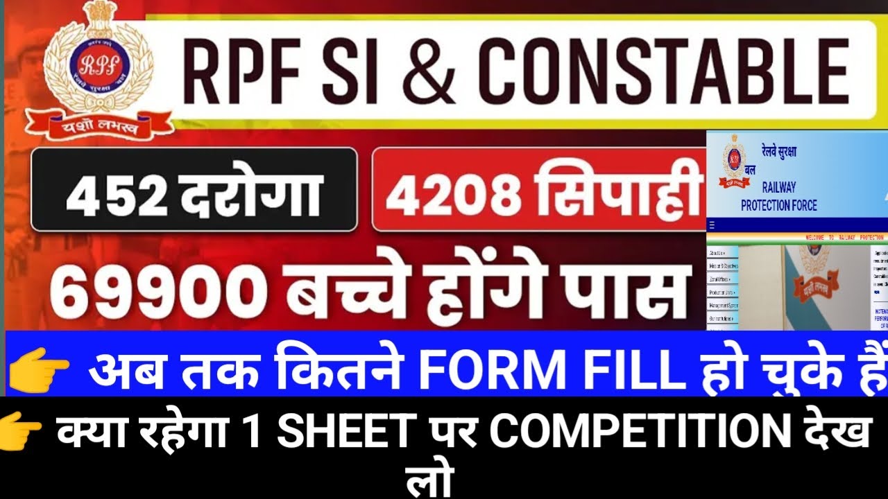 अब तक कितने FORM | RPF TOTAL FORM FILL UP 2024 | RPF EXAM DATE 2024 ...