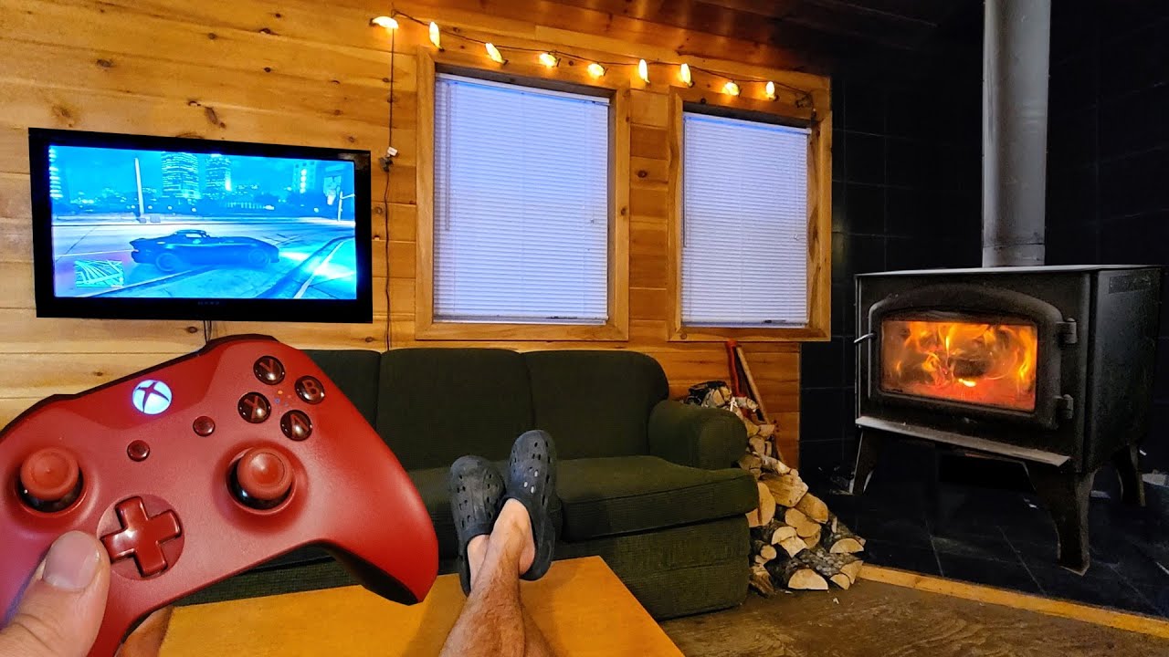 Cozy Off Grid Cabin Overnight - YouTube