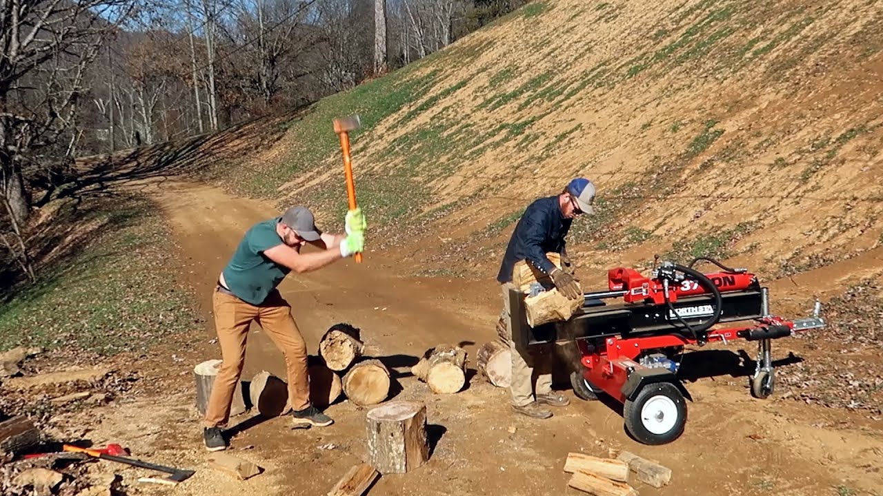 $2000 Log Splitter vs $50 Splitting Axe - YouTube