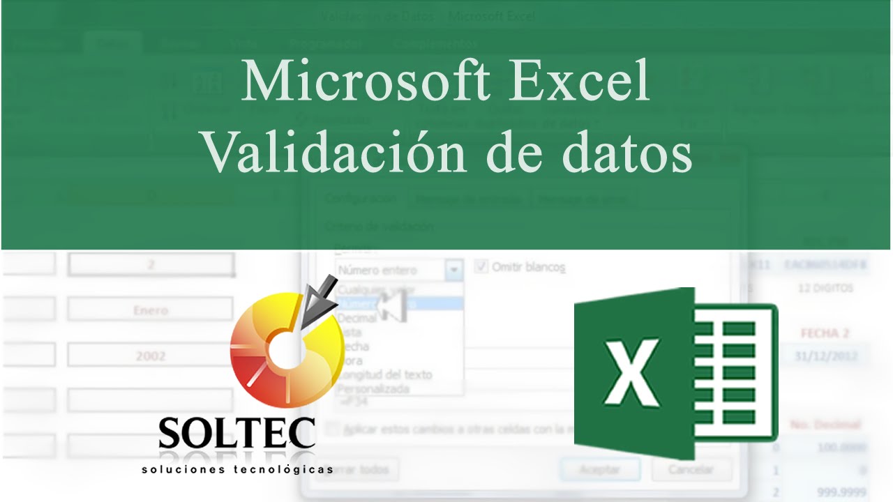 Cómo validar datos en excel - YouTube