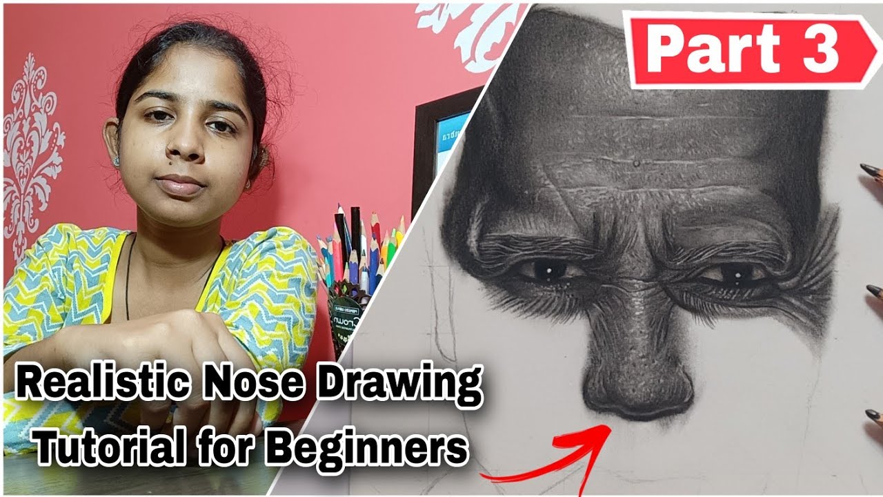 How to Draw Realistic Nose || Realistic Pencil Drawing|| Part -3 - YouTube
