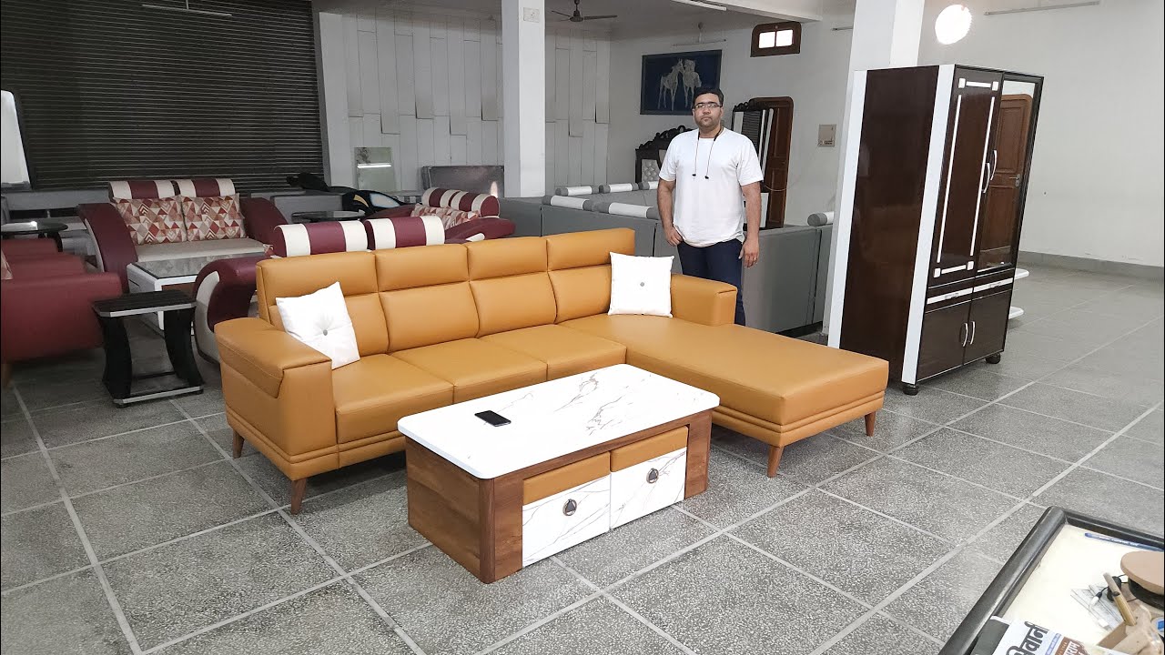 sofa set with folding table - YouTube