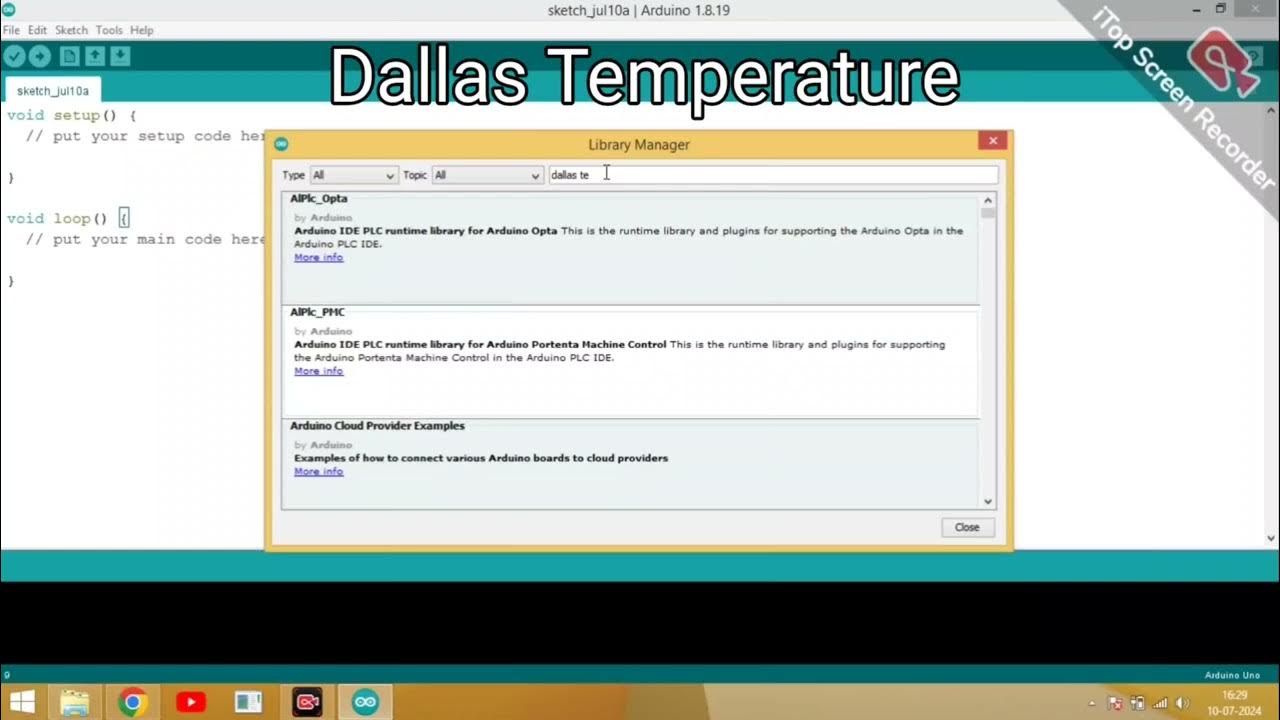 Dallas Temperature Library Installation for DS18B20 Temperature Sensor | Prof. Moin Shaikh - YouTube