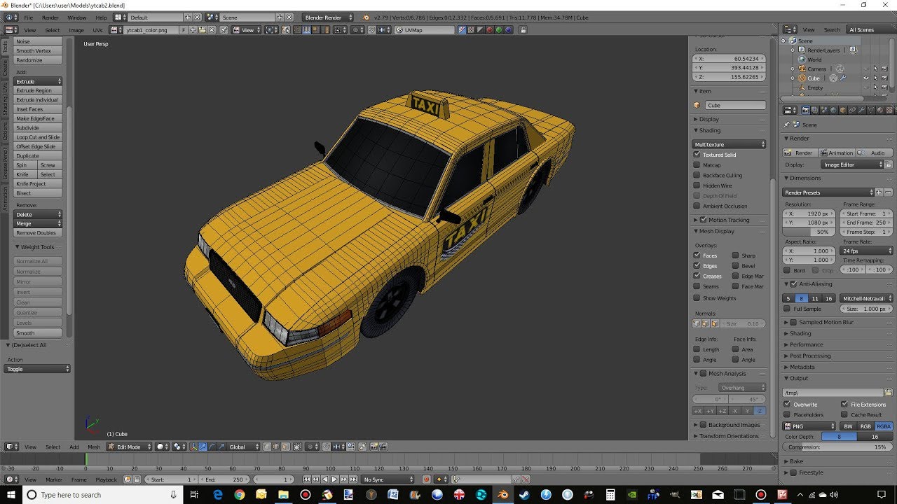 Generic Yellow Cab model - YouTube