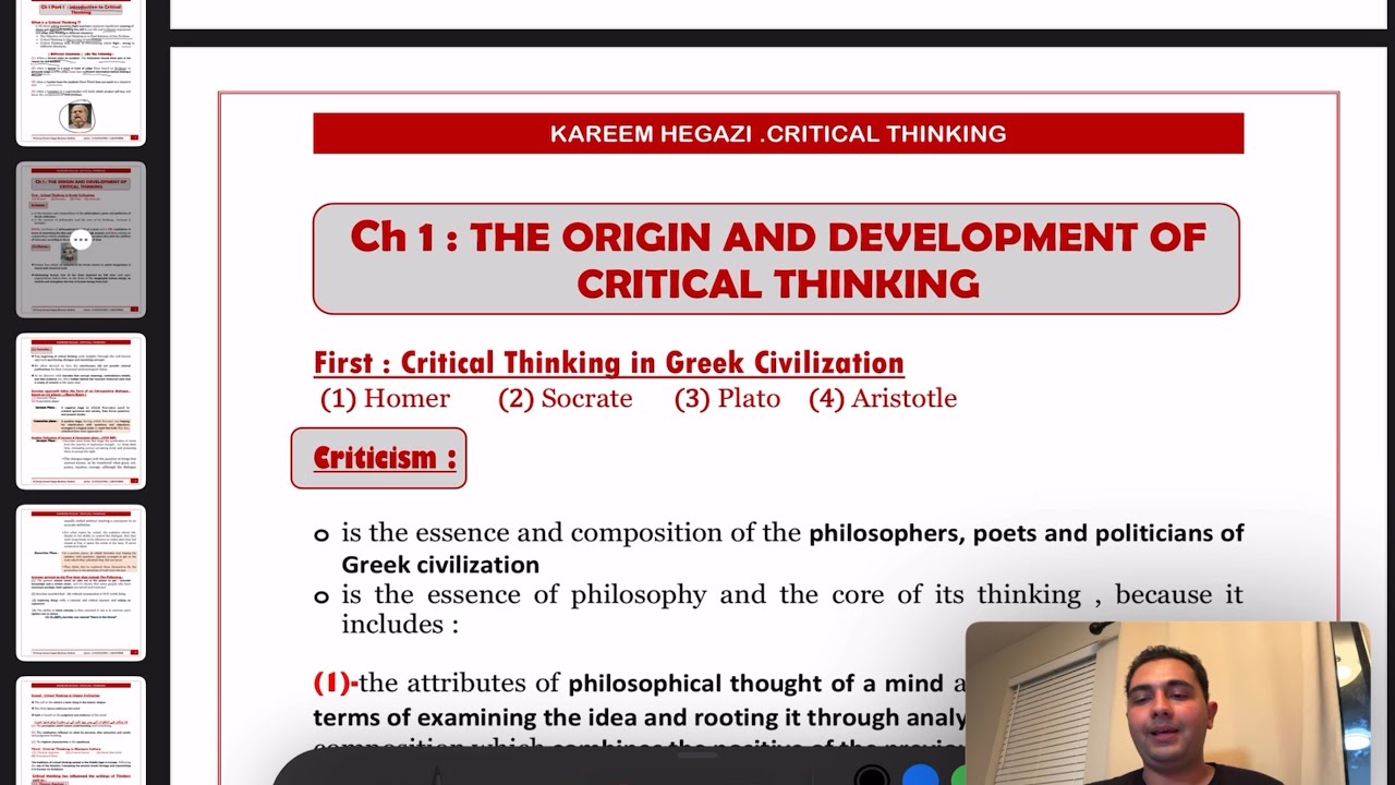 Critical Thinking Ch1 Part 1 ( The Origin & Development of Critical ...