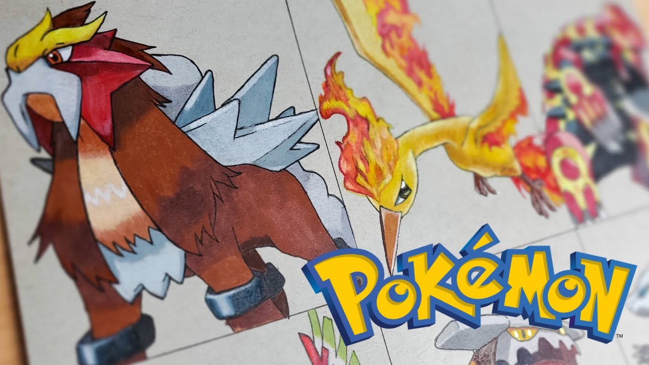 Drawing Every Fire Type Legendary Pokémon - YouTube