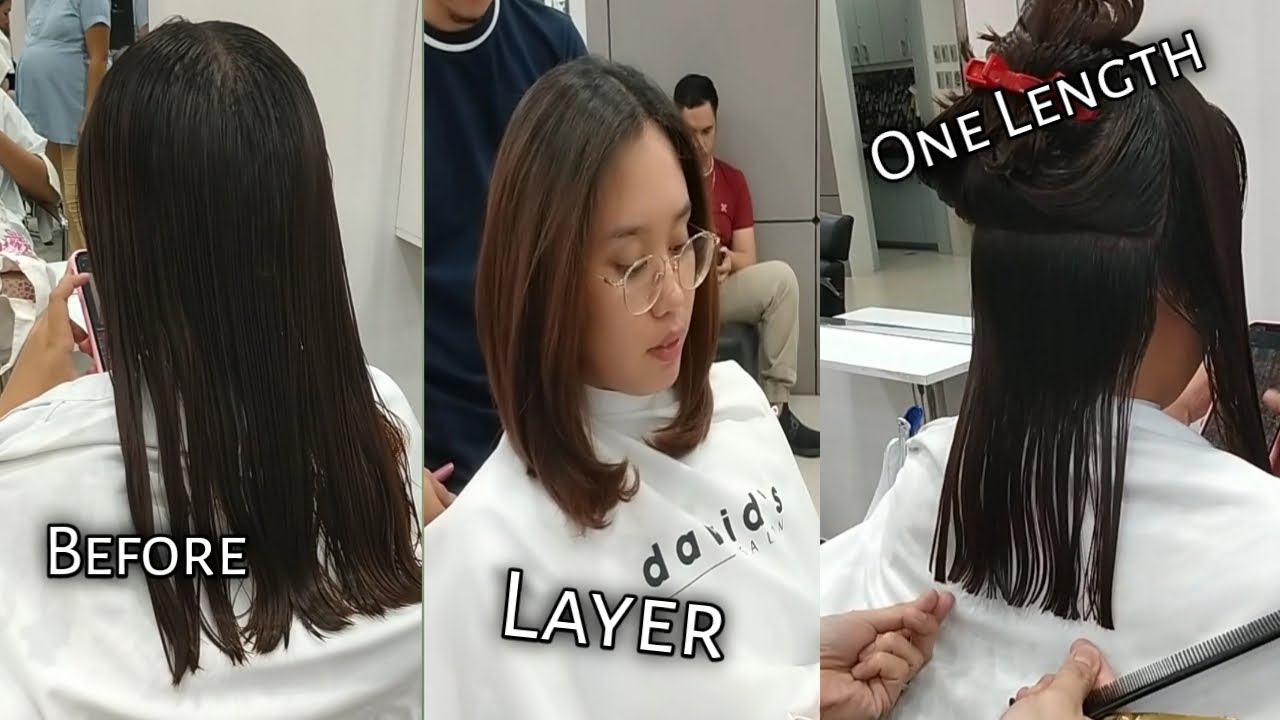 HOW TO HAIRCUT ONE LENGTH + LAYERS | HAIR TRANSFORMATION . - YouTube