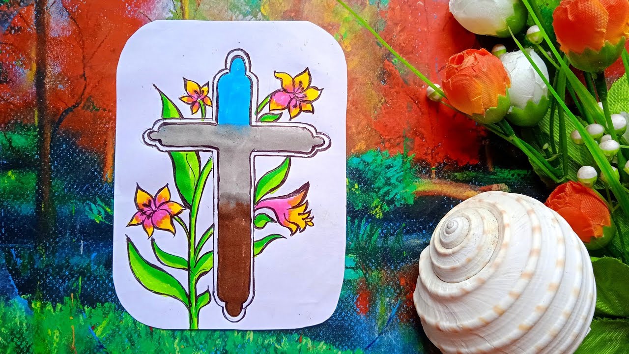 How To Draw Jesus Cross / Good Friday Special Art / Easy Easter Day ...