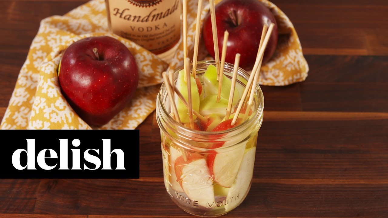 Boozy Caramel Apples | Delish - YouTube