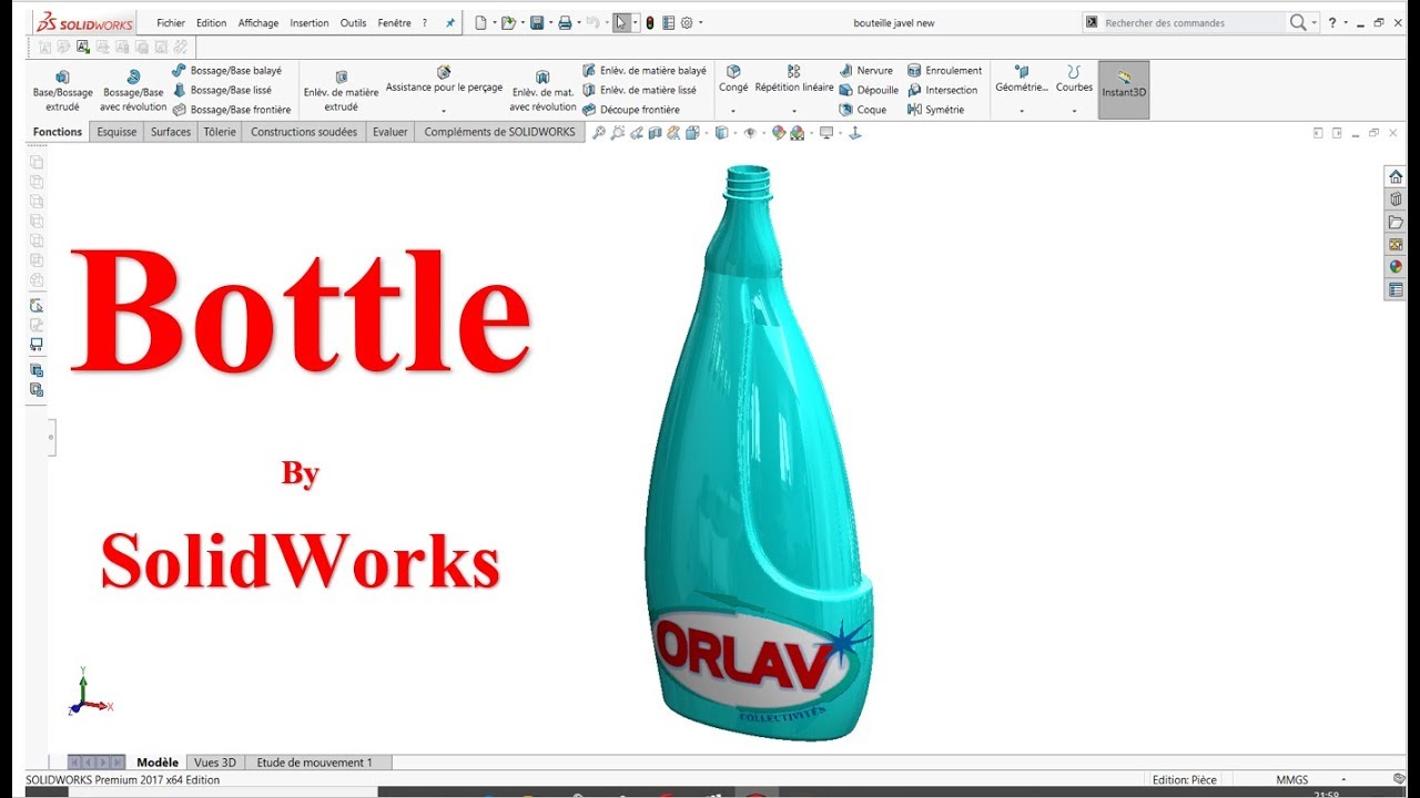 Bottle by SolidWorks 2017 - YouTube
