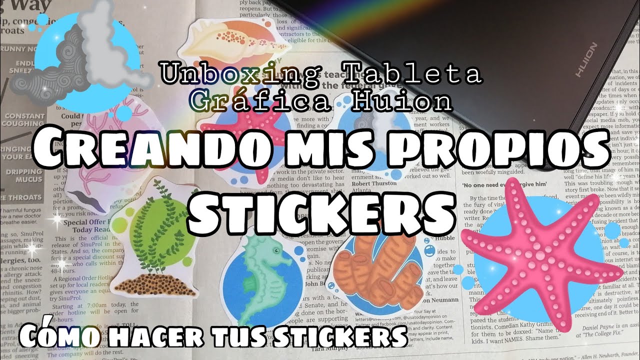 Crea tus propios STICKERS 🐬 + UNBOXING Tableta Gráfica Huion | Stickers ...
