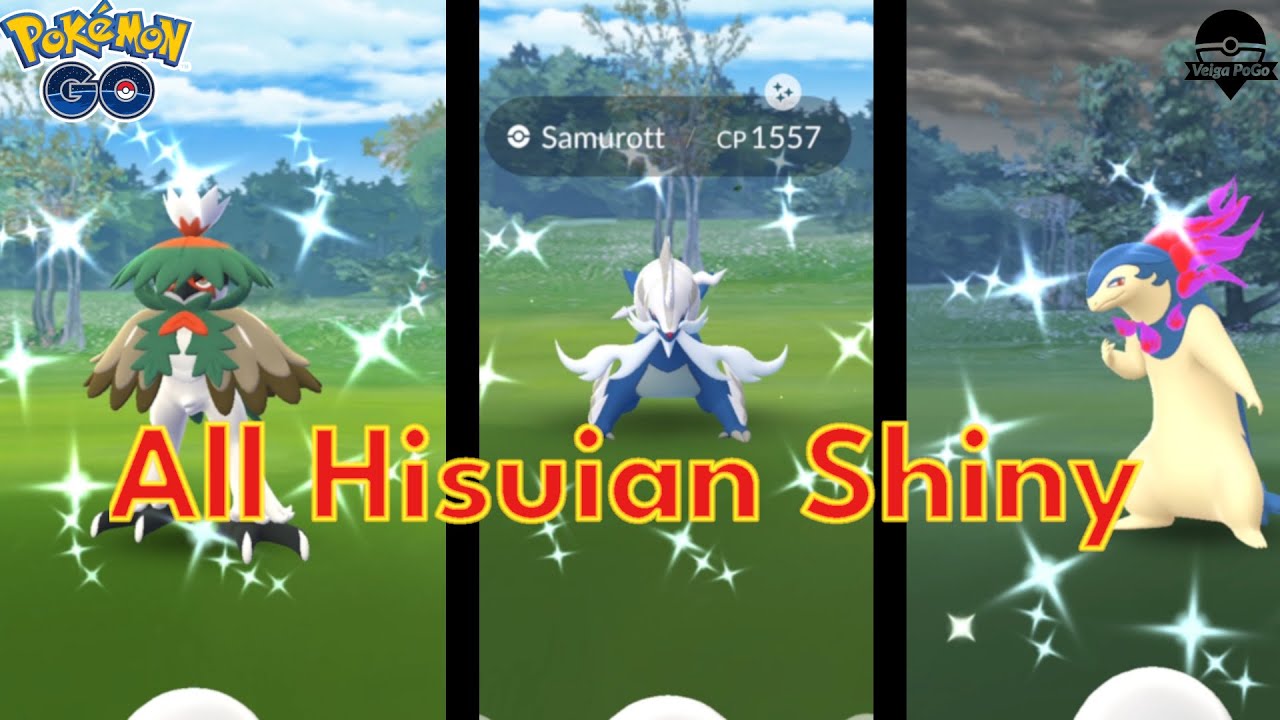 All Hisuian Shiny Starters from Raid day - YouTube