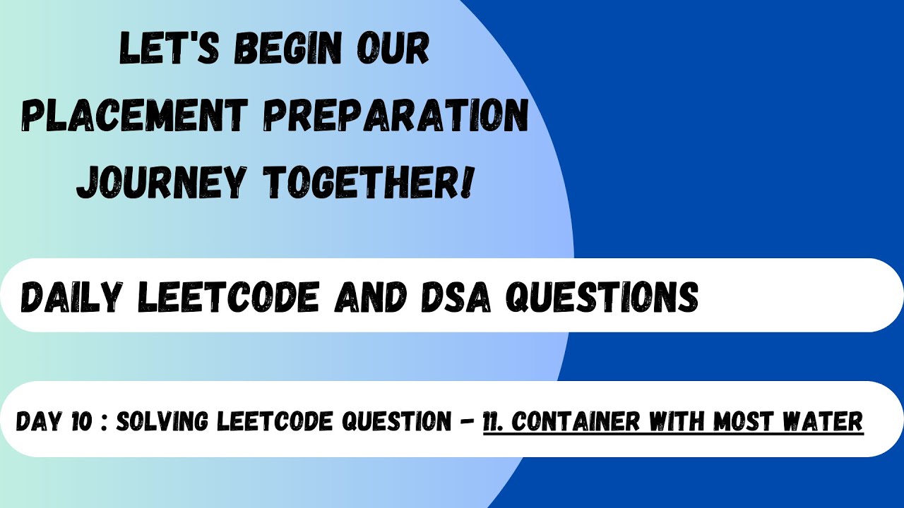 Leetcode 11 Container With Most Water Explained And Solved Youtube 9252
