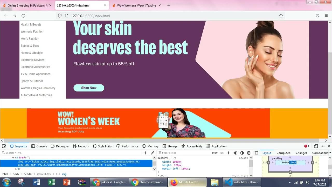 Part-2: Cloning Daraz.pk using HTML CSS and JS - YouTube