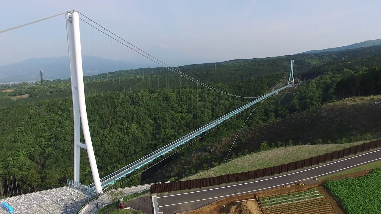 The Longest cable suspension bridge in Japan (Mishima SKYWALK 400m) 4K ...