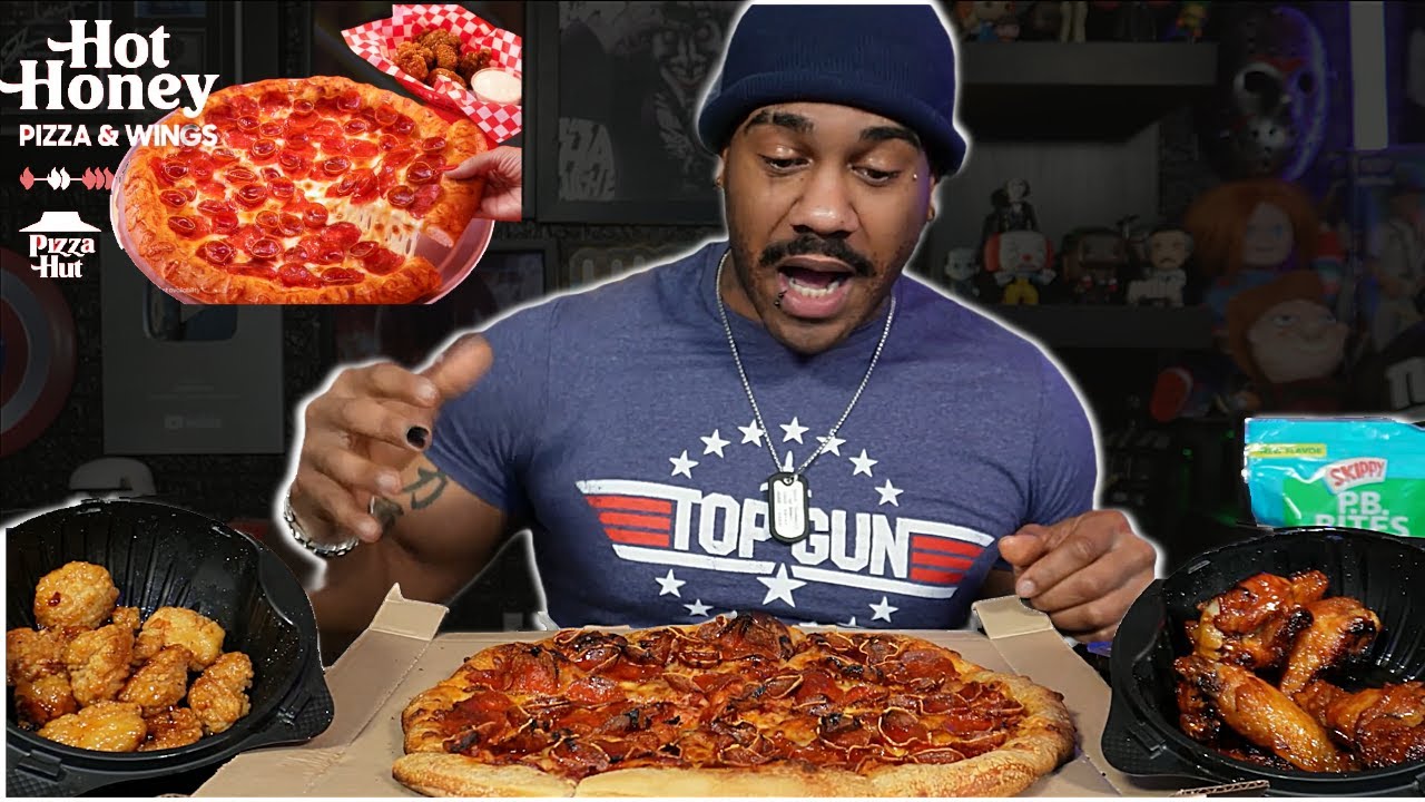 Pizza Hut's NEW Hot Honey Pizza and Wings Review! - YouTube