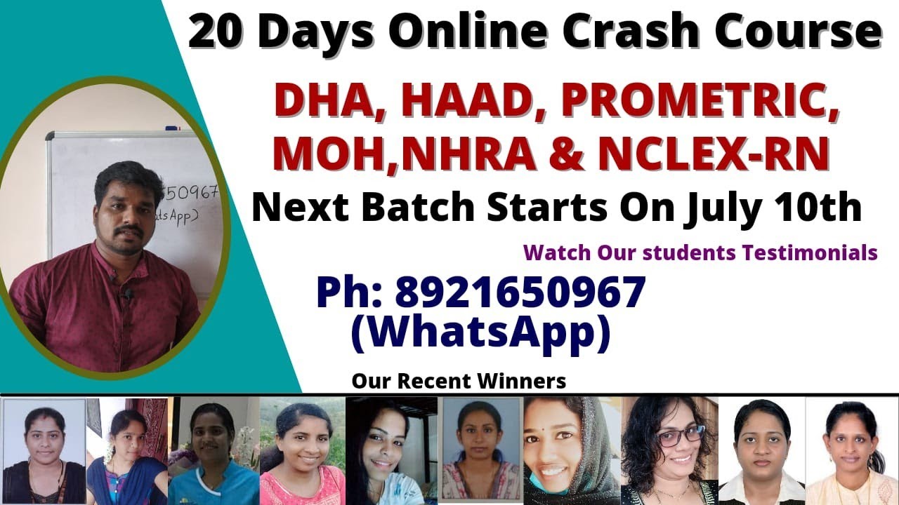20 Days Online Crash Course for DHA, HAAD, MOH, PROMETRIC, N-CLEX RN ...
