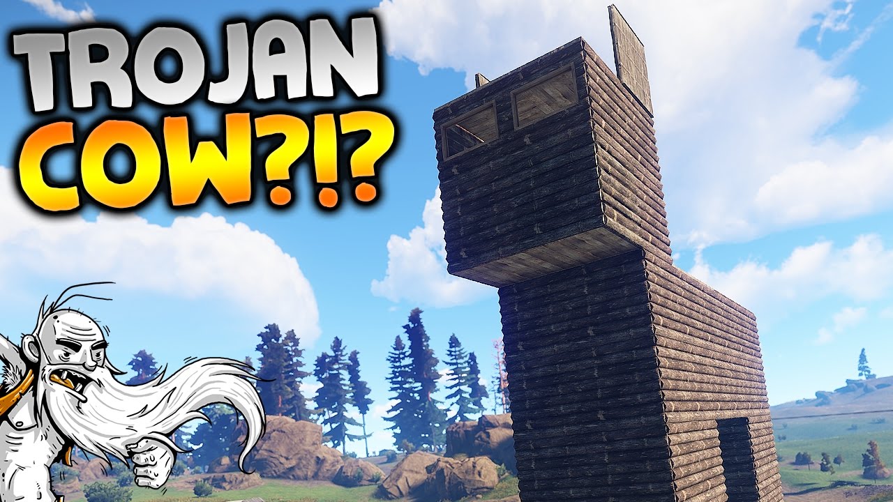 GangZ Rust Gameplay - "TROJAN...COW?!?" - Rust PvP Multiplayer Ep 4 ...