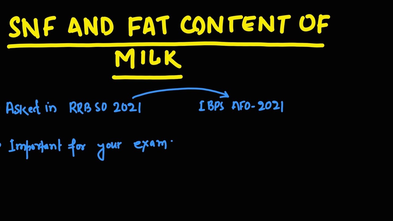 SNF and FAT content of milk ..very important for your exam # ...