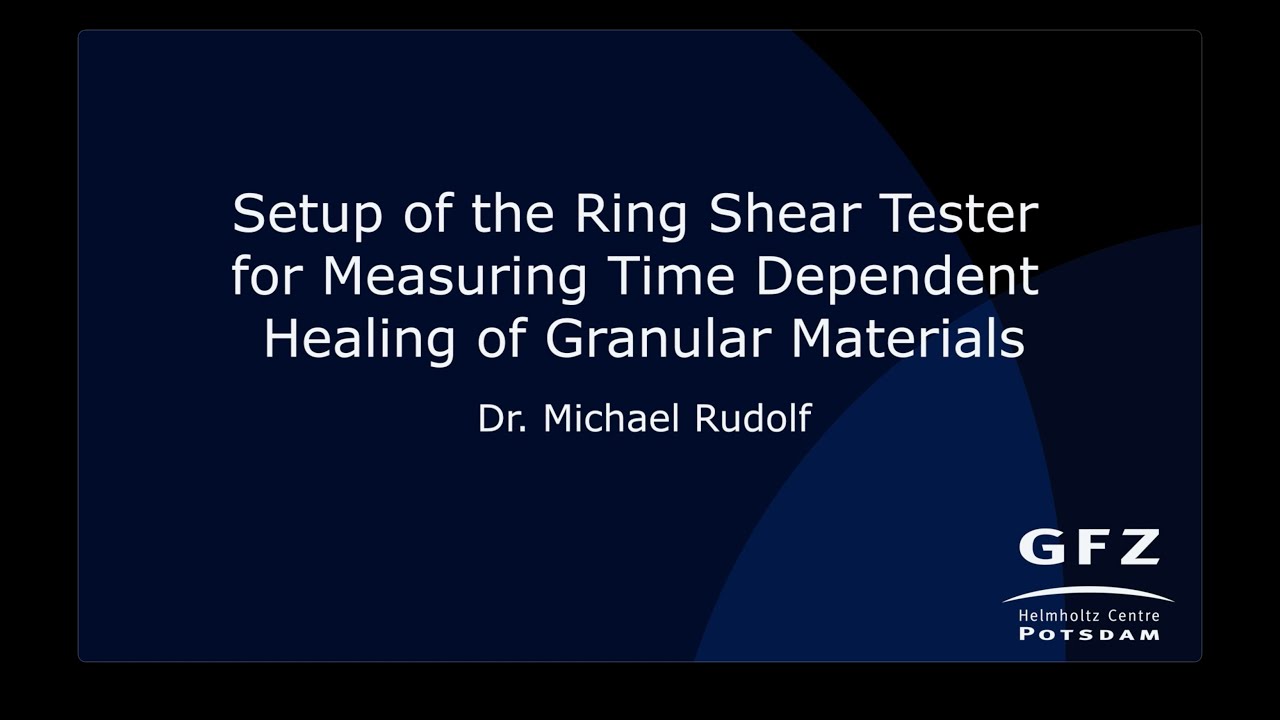 Setup of the Ring Shear Tester for Measuring Time Dependent Healing of ...