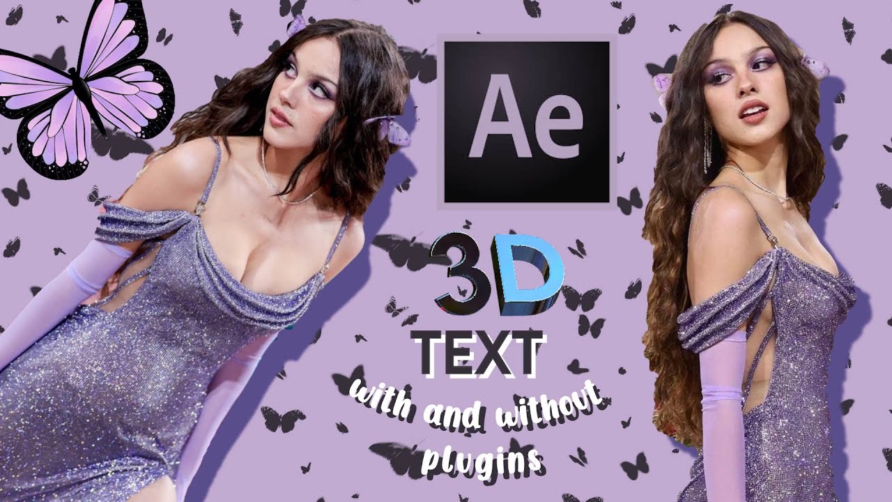 3d text on after effects with and without plugins - tutorial - YouTube