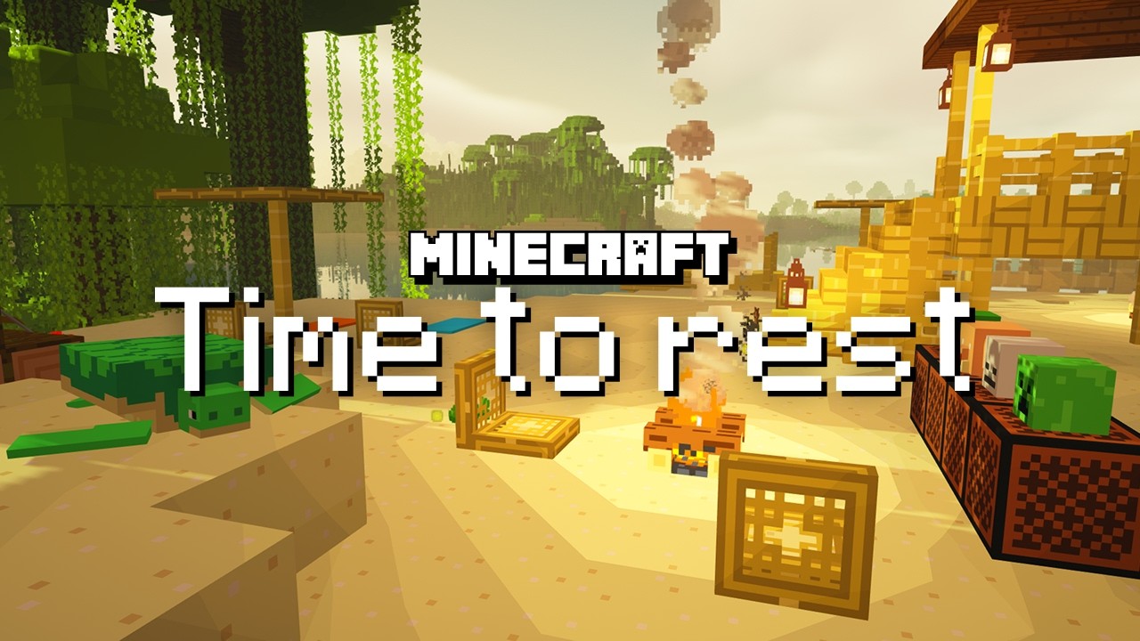Minecraft Ambience – Relaxing Beach & Campfire - YouTube