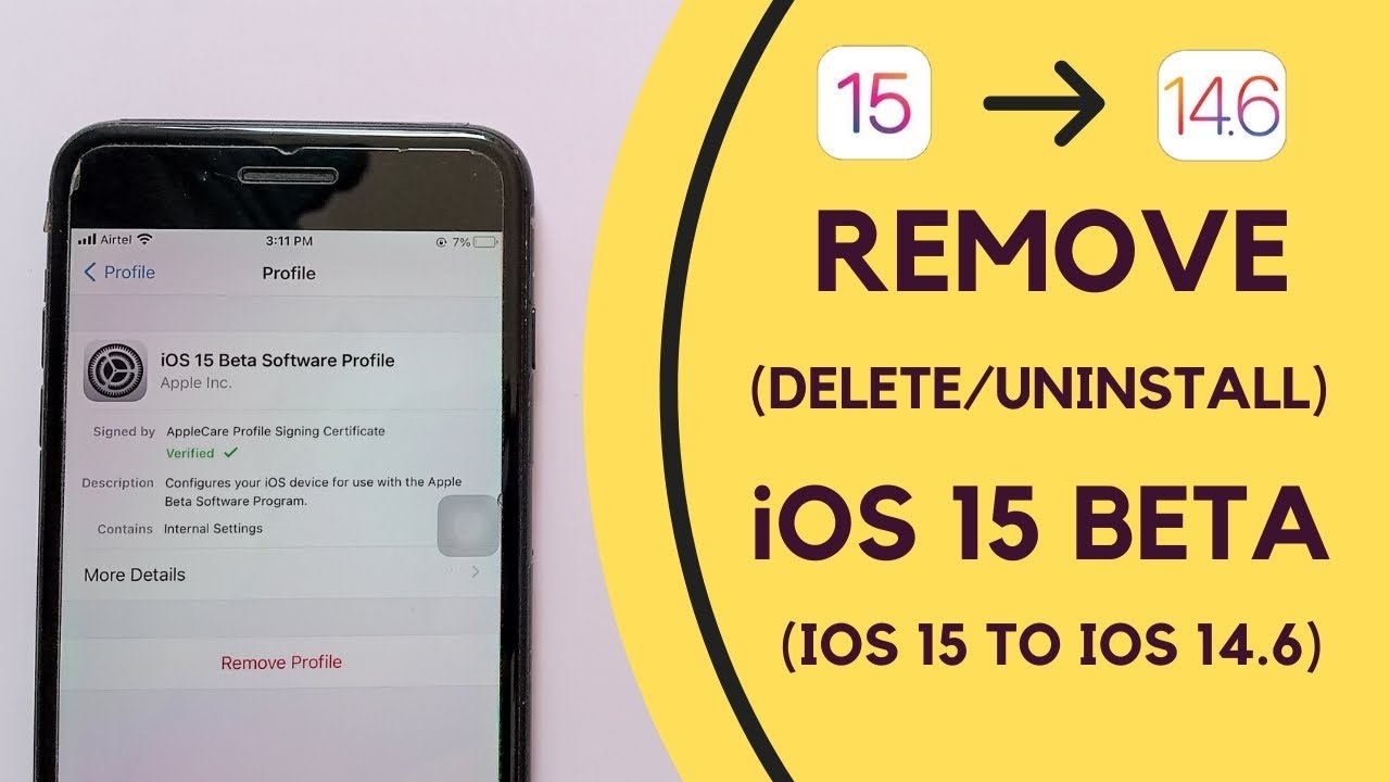 How to Remove iOS 15 Beta - Delete/Uninstall iOS 15 Beta Profile - YouTube