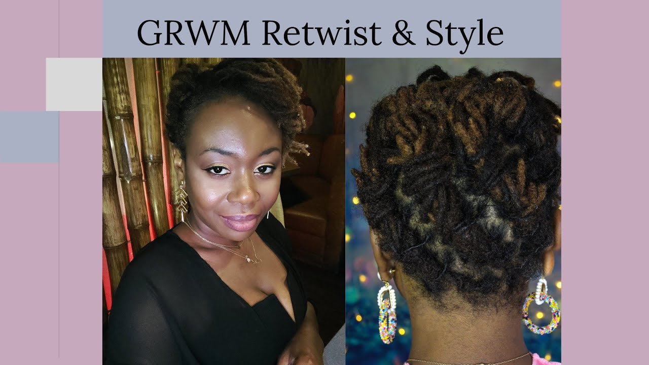 Loc Style | GRWM Wash, Retwist, & Style | Barrel Twist Updo on Short ...