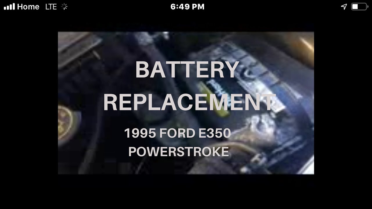 replacing starter battery 1995 E350 powerstroke diesel - YouTube