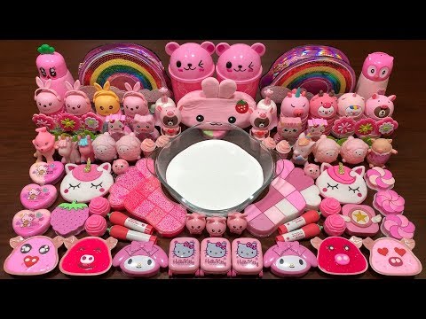 Festival of PINK !! Mixing Random Things Into Glossy Slime !! Satisfying Slime Smoothie #853