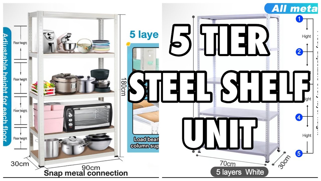 UNBOXING AND ASSEMBLING FIVE (5) LAYERS STEEL SHELF UNIT - YouTube