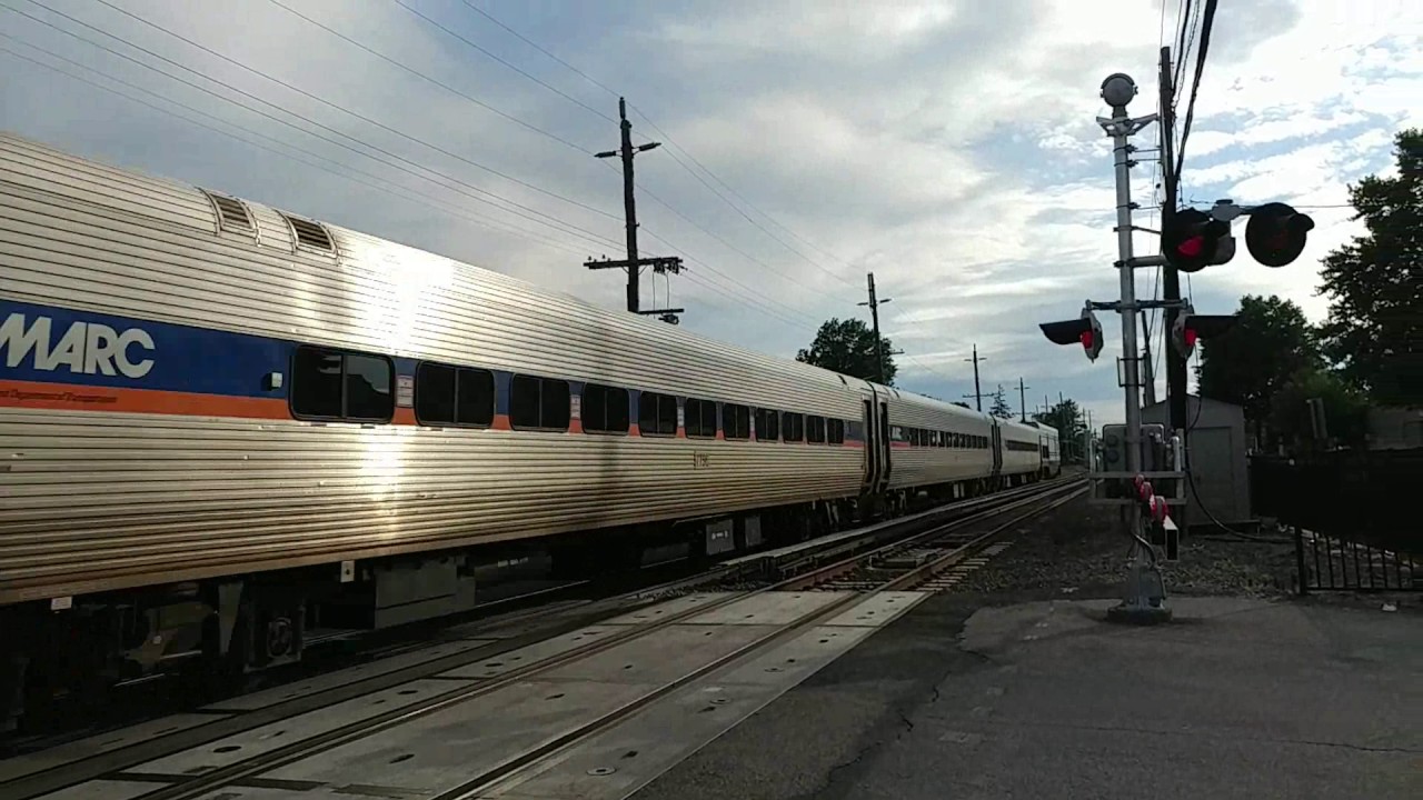 LIRR Diesels, C3s, and MARC Cars at New Hyde Park - YouTube