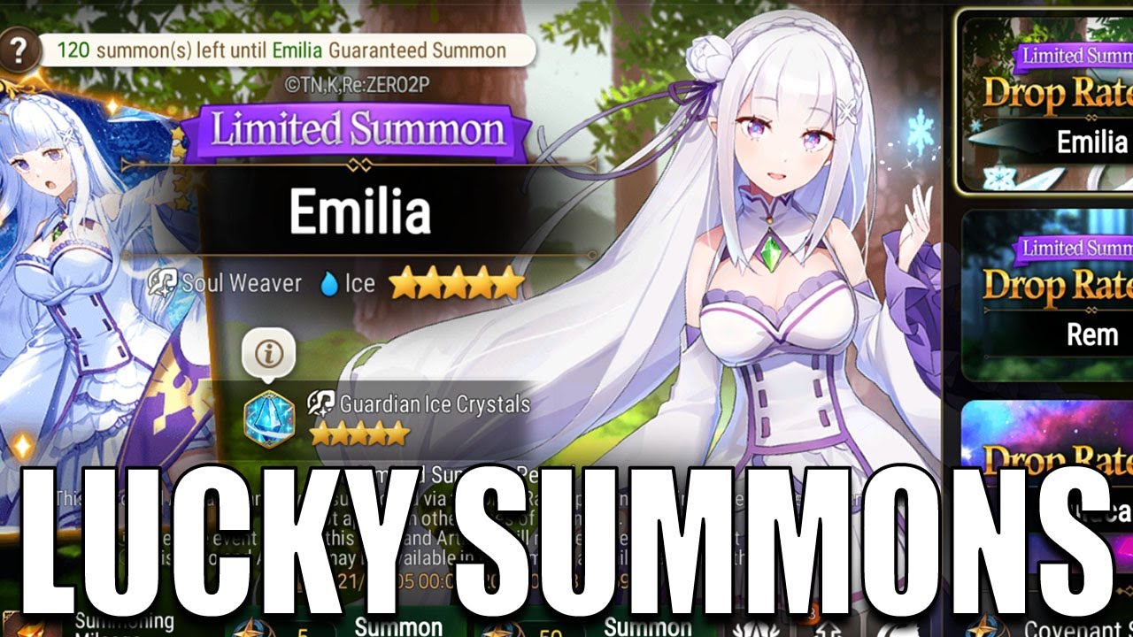 A Very Lucky Emilia Summon and New 6* Unit - Epic Seven - YouTube